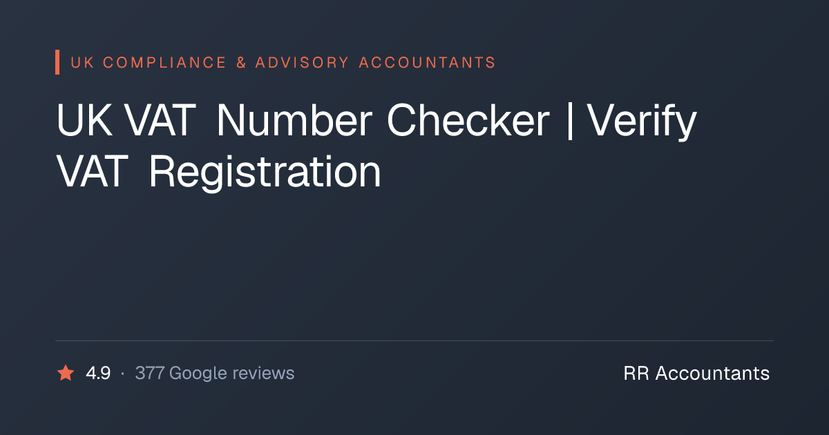 UK VAT Number Checker | Verify VAT Registration | RR Accountants